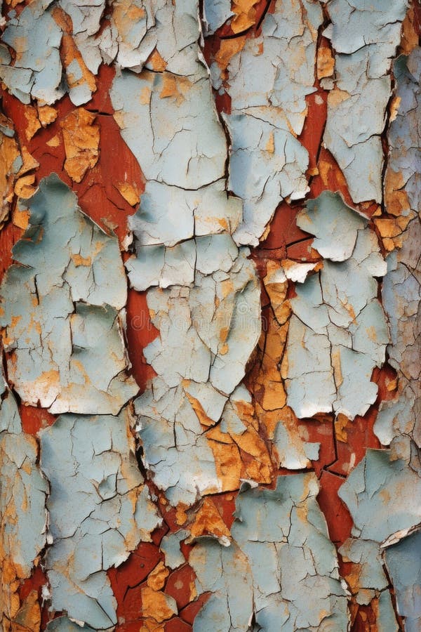 Textured Close-up of Cracked, Peeling Paint Stock Illustration ...