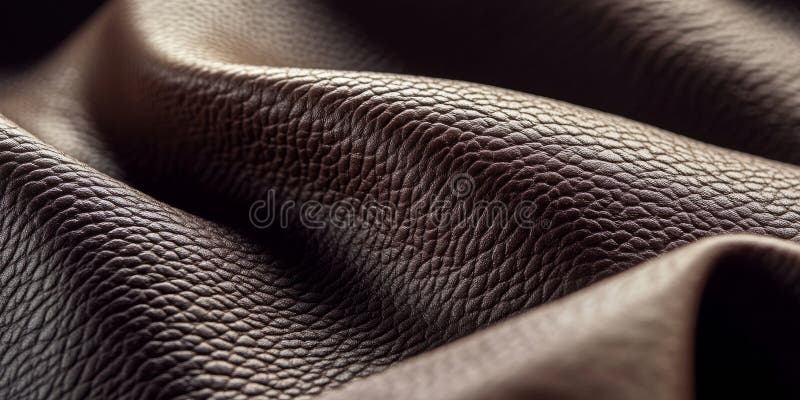 Textured Close-up of Genuine Brown Leather, Featuring Fine Grain ...