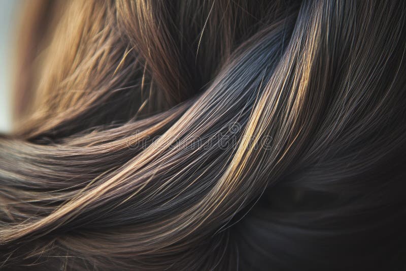 Textured Close-Up of Silky Smooth Hair. Stock Illustration ...