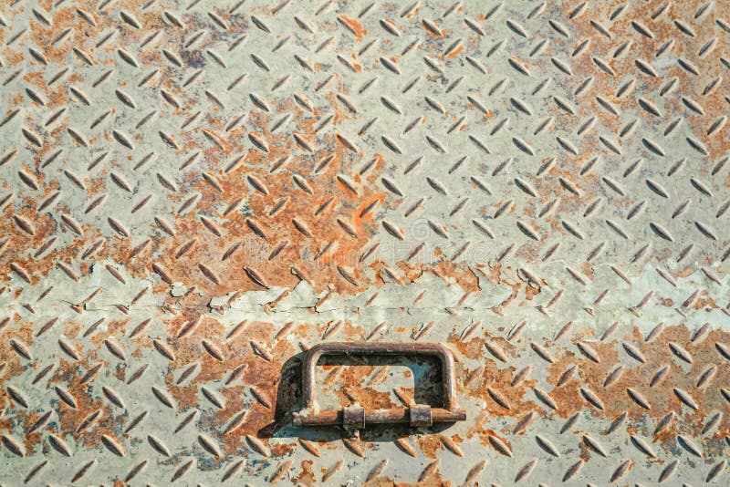 Textured Close-Up of Weathered Rusty Metal with Diamond Plate Pattern ...