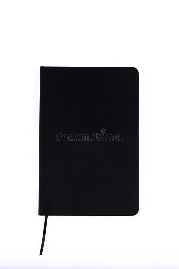 Textured Closed Black Blank Paper Notebook Planner Isolated on White ...