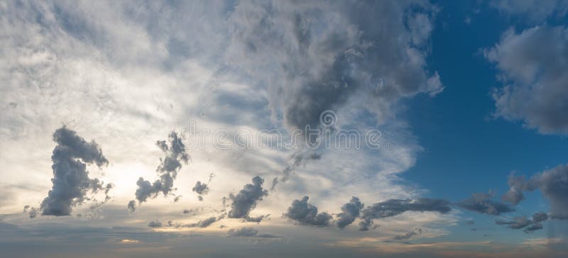 Textured Cloud Cover, Panorama Format Stock Photo - Image of mega ...