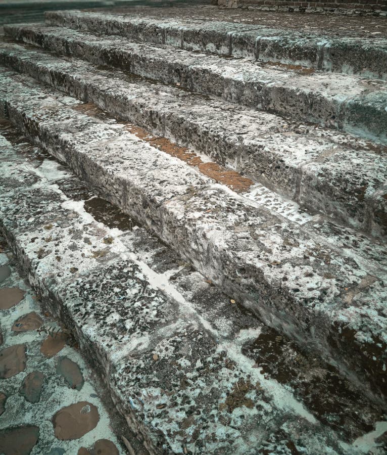 Textured Cobblestone Steps. Gray Stone Background Stock Photo - Image ...