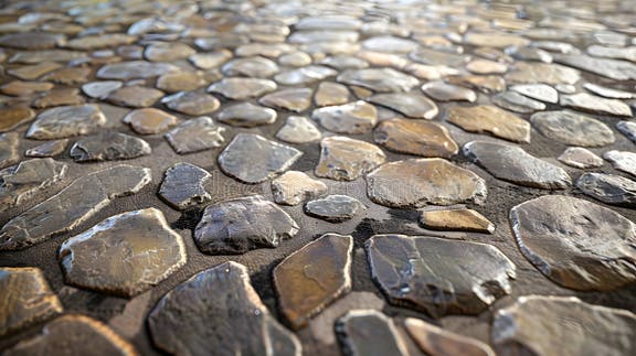 Textured Cobblestone Street with Natural Stone Patterns Stock Illustration - Illustration of ...