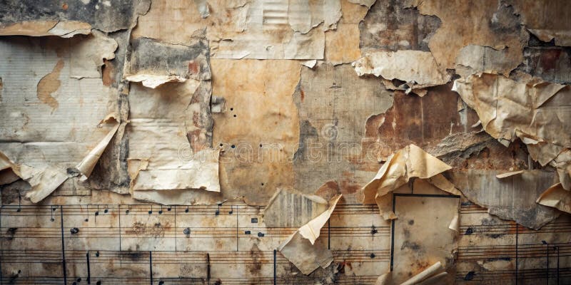 A Textured Collage of Aged and Tattered Papers, Including a Fragment of ...
