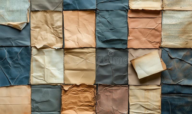 Textured Collage of Crumpled Paper Sheets in Various Colors and Tones ...