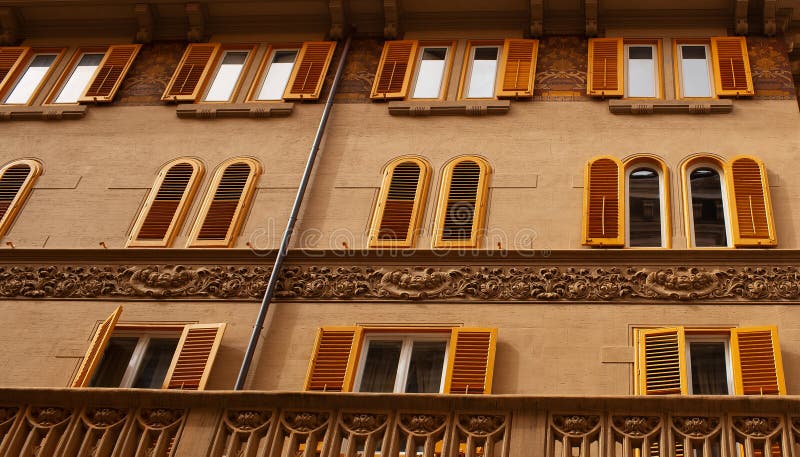 Textured Colourful Facade of Old Building in Rome, Italy Stock Image ...
