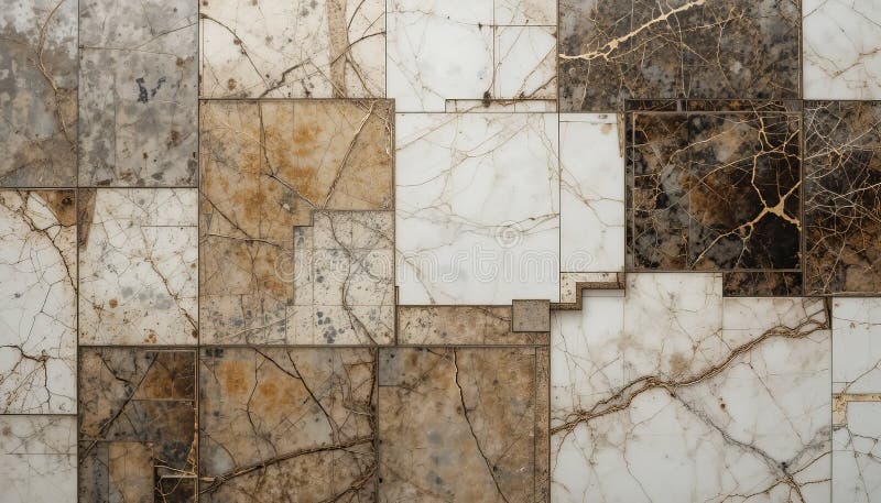 A Textured Composition of Marble Tiles in Various Shades Stock ...