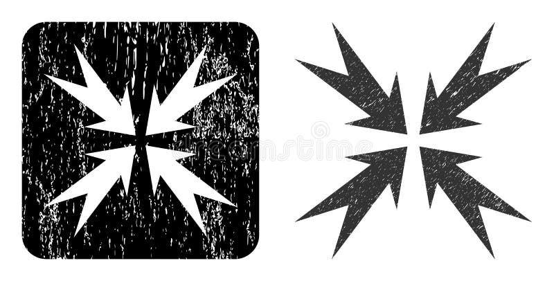 Textured Compression Arrows Subtracted Stamp Stock Vector ...