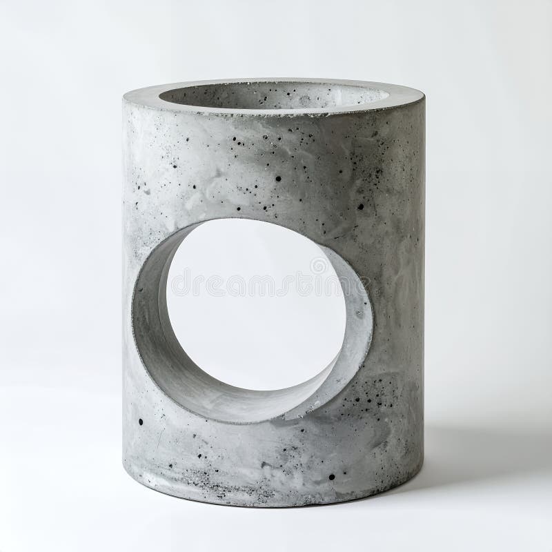 Abstract Cylindrical Form with Circular Cutouts Emphasizing Raw ...
