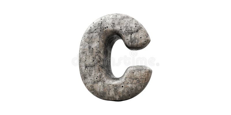 Textured Concrete Letter C Isolated on Transparent Background Stock ...