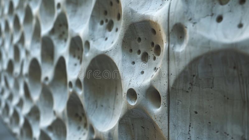 Textured Concrete Wall with Circular Indentations Showcases Modern ...