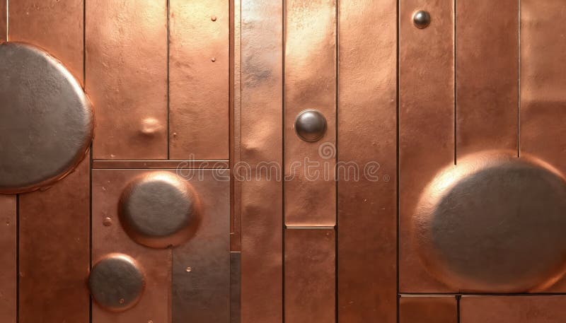 Textured Copper Metal Wall Panel with Geometric Design. Modern Home ...
