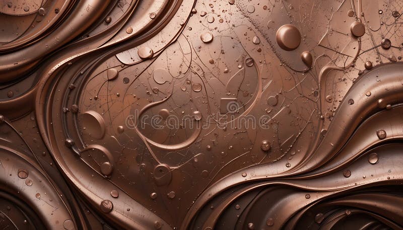 Textured Copper Surface with Abstract Patterns and Circular Accents ...