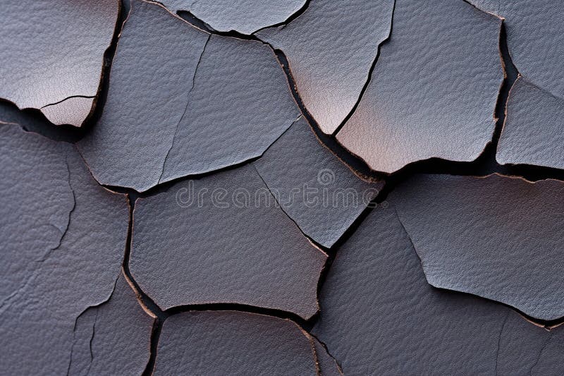 A Textured Cracked Leather Surface Displays Subtle Metallic Silver ...