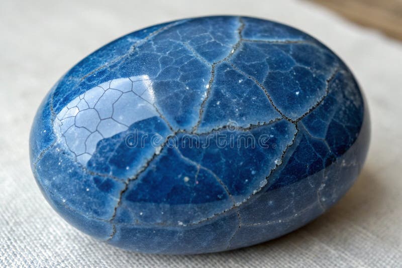 Textured Cracked Surface of Natural Agate Stone of Deep Blue Color ...