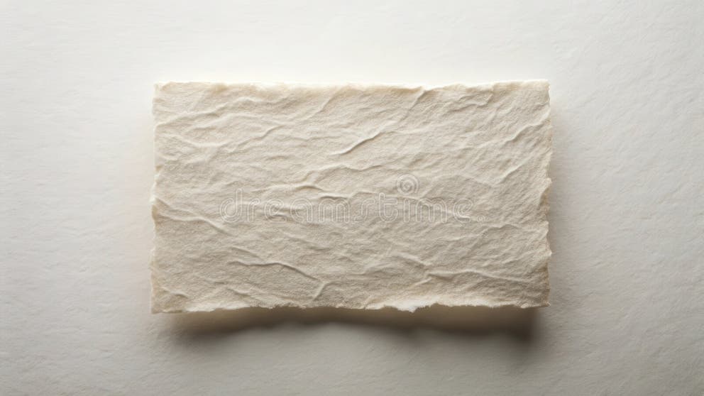 A Textured Cream-colored Rectangular Piece of Paper with Irregular ...