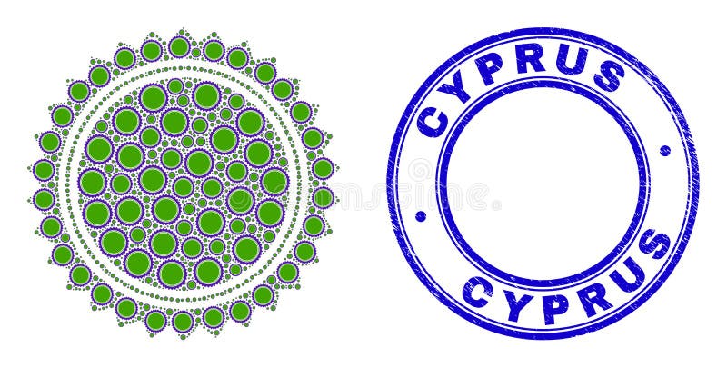 Textured Cyprus Badge and Seal Stamp Template Recursive Composition of ... Textured Cyprus Badge and Seal Stamp Template Recursive Composition of ...