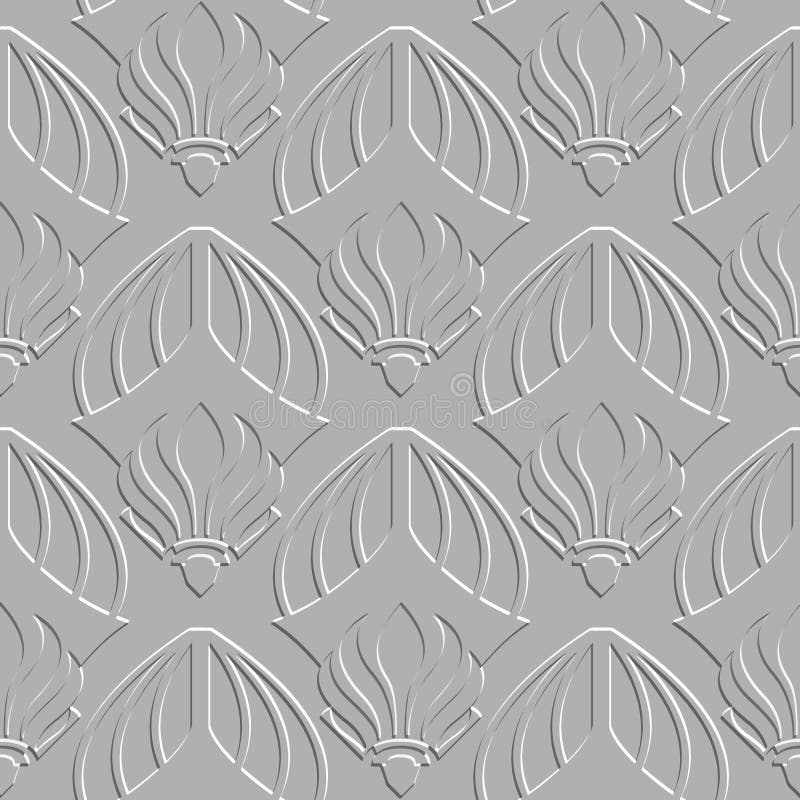 Textured 3d Seamless Pattern. Embossed Ornamental White Vector ...