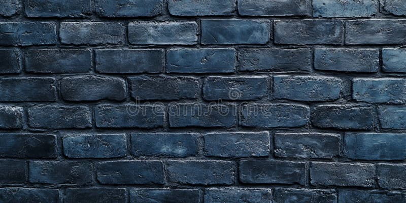 A Textured, Dark Blue Brick Wall with Subtle Variations in Color and a ...