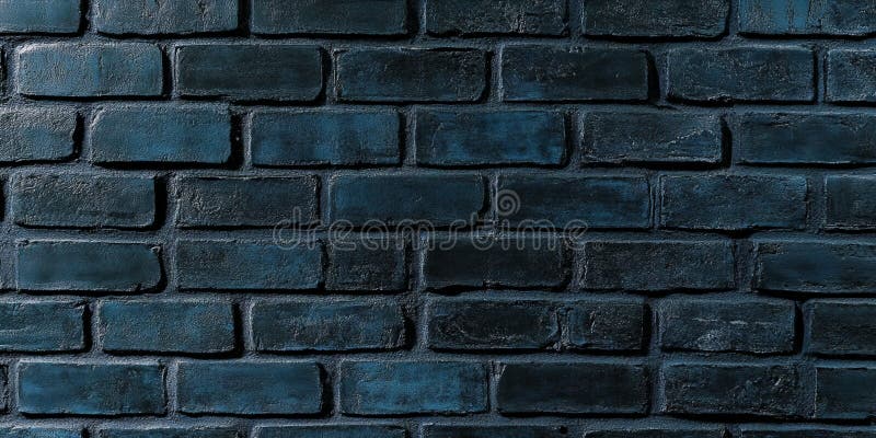 A Textured, Dark Blue Brick Wall with Subtle Variations in Color and a ...