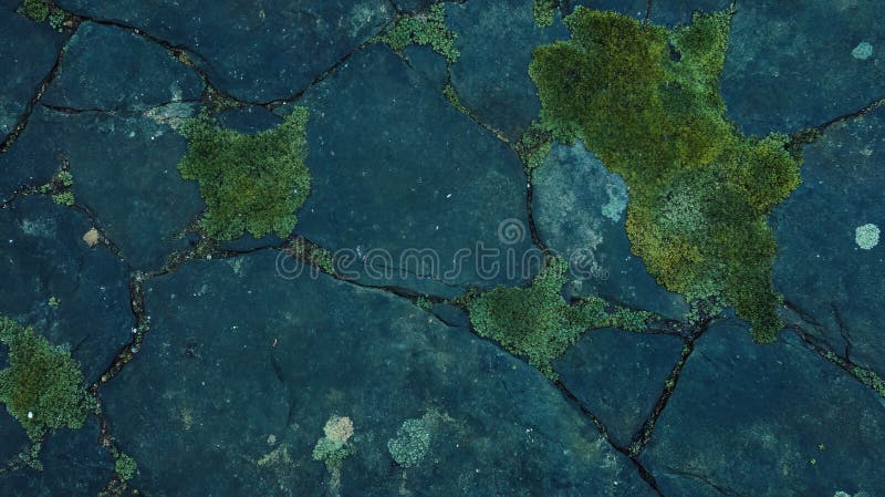 Textured Dark Dry Moss on Cracked Earth Surface for Nature and ...