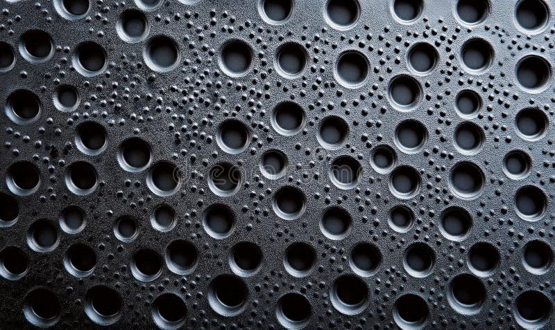 A Textured Dark Gray Surface with Various Sized Circular Holes Creates ...