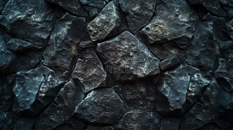 Textured Dark Stone Surface with Fragmented Rocks Stock Photo - Image ...