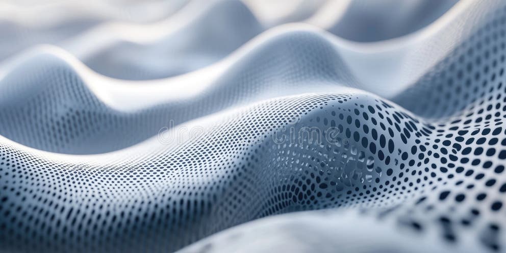 Textured Data Waves: Close-up of a Wavy Surface with Perforated Pattern ...
