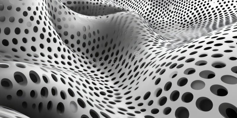 Textured Data Waves: Close-up of a Wavy Surface with Perforated Pattern ...