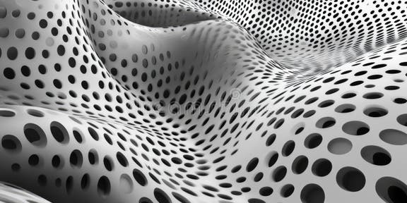 Textured Data Waves: Close-up of a Wavy Surface with Perforated Pattern ...