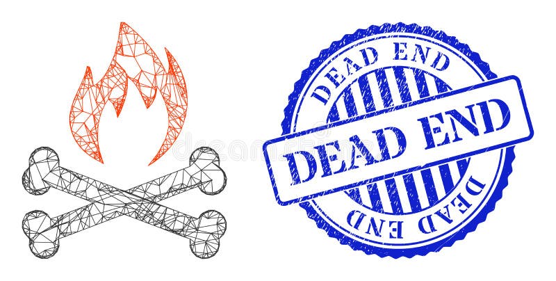 Textured Dead End Stamp and Hatched Hell Fire Bones Web Mesh Stock ...