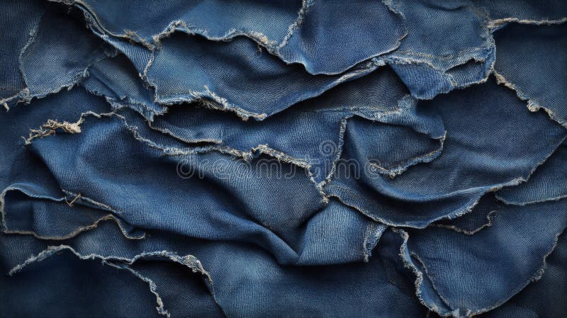 Textured Denim Fabric with Ragged Edges Stock Illustration ...
