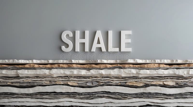 Layered Shale Texture Displayed Prominently with Clear Typography in a ...