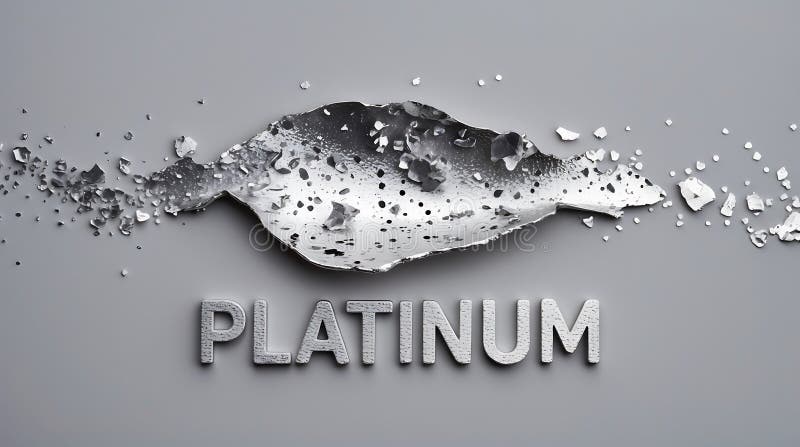 Detailed Representation of Platinum with Textured Surface and Broken ...
