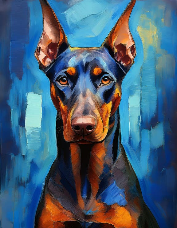 Textured Doberman Artwork stock illustration. Illustration of digital ...