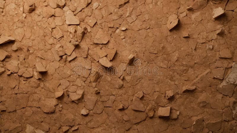 Textured Earth Wall Shows Natural Cracks and Fragments in a Warm ...