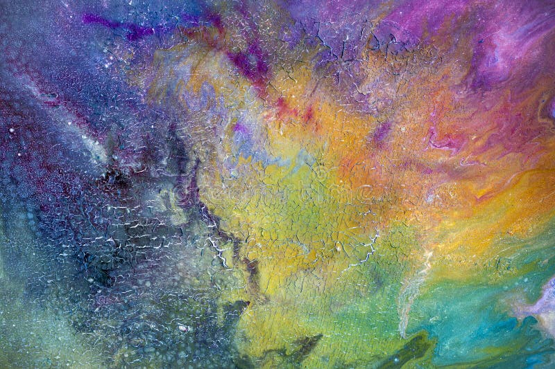 Textured Effect of Bright Colored Paint on Dry, Weather-worn Walls ...