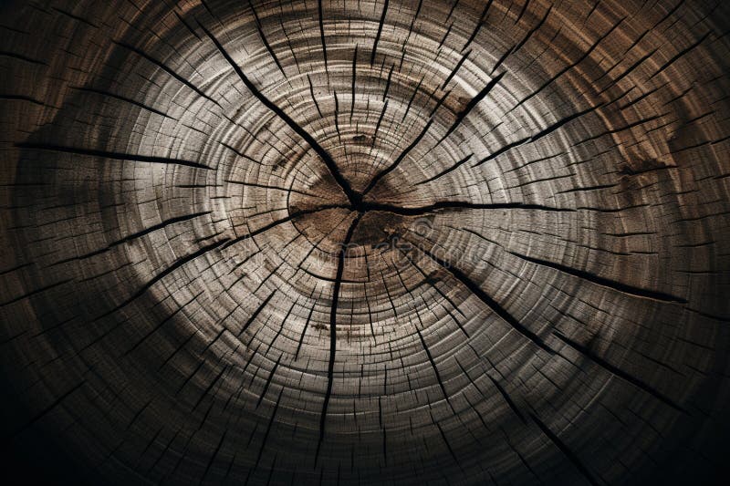 Textured Elegance Beautiful Wood Stump with Captivating Cracked ...