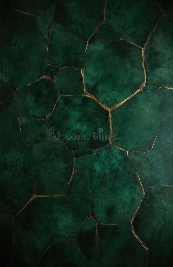 Textured Emerald Green Geometric Pattern with Gold Veins. Abstract ...