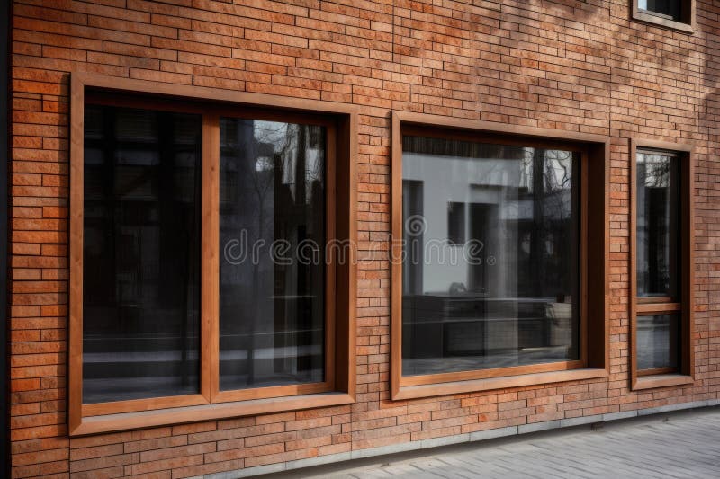 Textured Exterior Wall with Windows and Doors in View Stock Photo ...