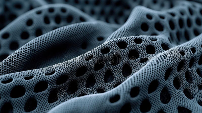 Textured Fabric Close-Up with Geometric Holes and Soft Shadows on ...