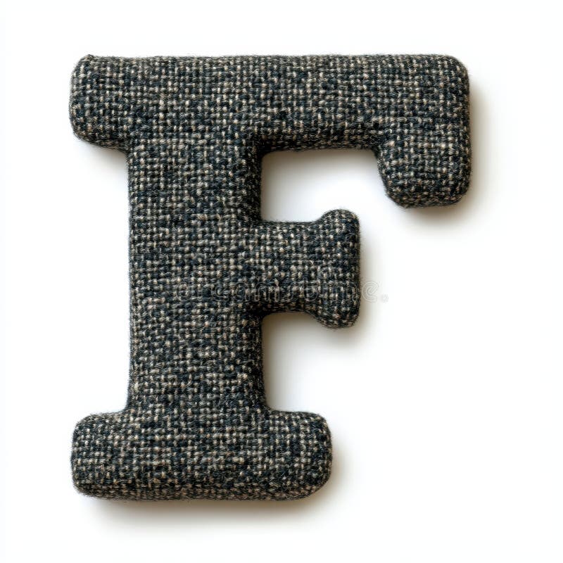 A Textured Fabric Letter "F" in a Neutral Color, Designed for ...