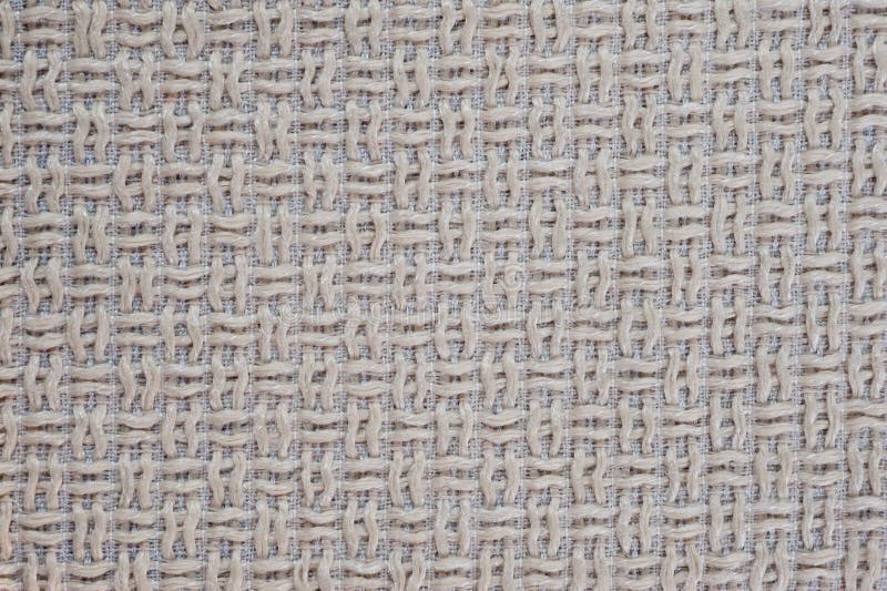 Textured Fabric Mat with Woven Wool Beige Yarn Closeup Shot Stock Photo ...