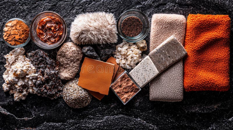 Textured Flat Lay of Terrazzo and Natural Materials Studio Setting ...