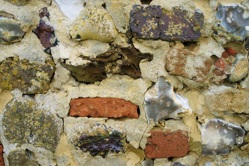Textured Flint and Brick Wall. Stock Photo - Image of flint, close ...