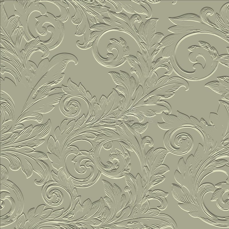 Textured Floral 3d Seamless Pattern. Embossed Pink Background. Vintage ...