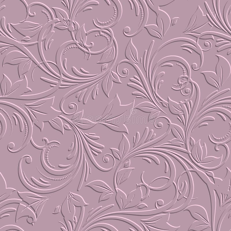 Textured Floral 3d Seamless Pattern. Embossed Pink Background. Vintage ... Textured Floral 3d Seamless Pattern. Embossed Pink Background. Vintage ...