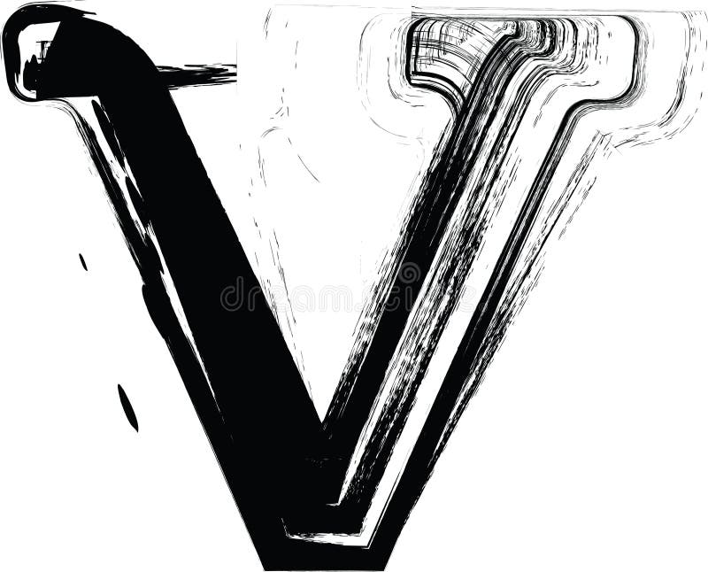 Textured Font with an Eroded Rough Letterpress Print Texture. Unique ...