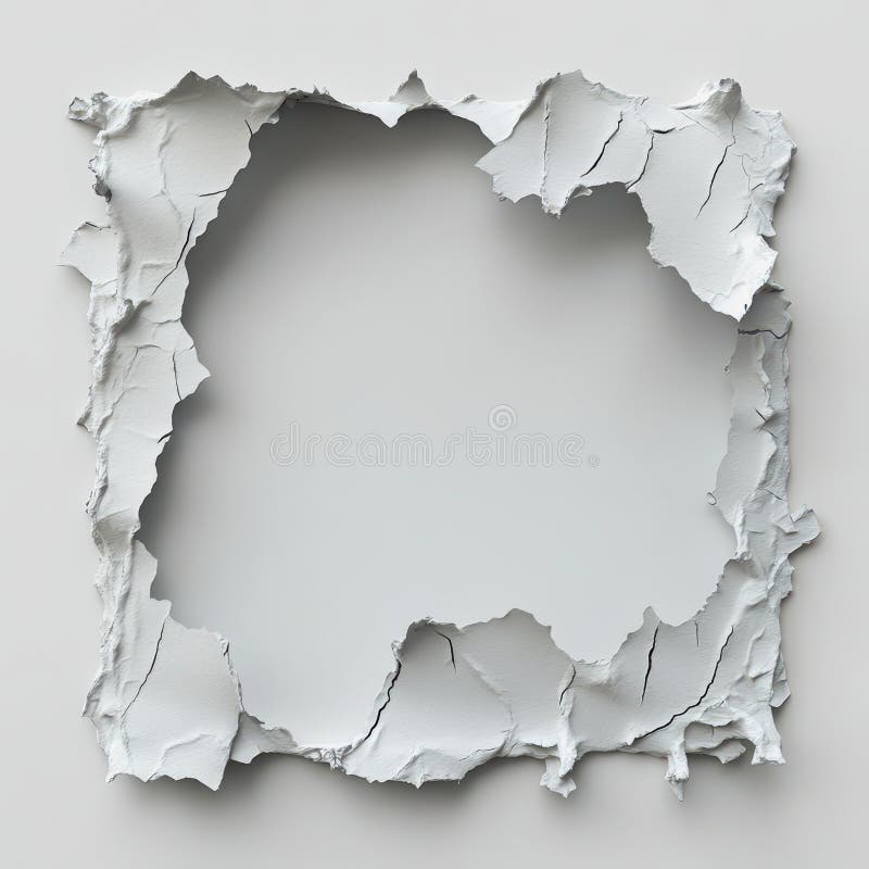 Textured Frame of Peeling White Paint Showing Blank Space for Creative ...